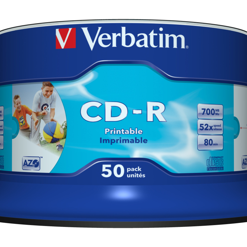 CD-R VERBATIM sp de 50 PRINTABLE 80M Ref43438 - ADS Technologie